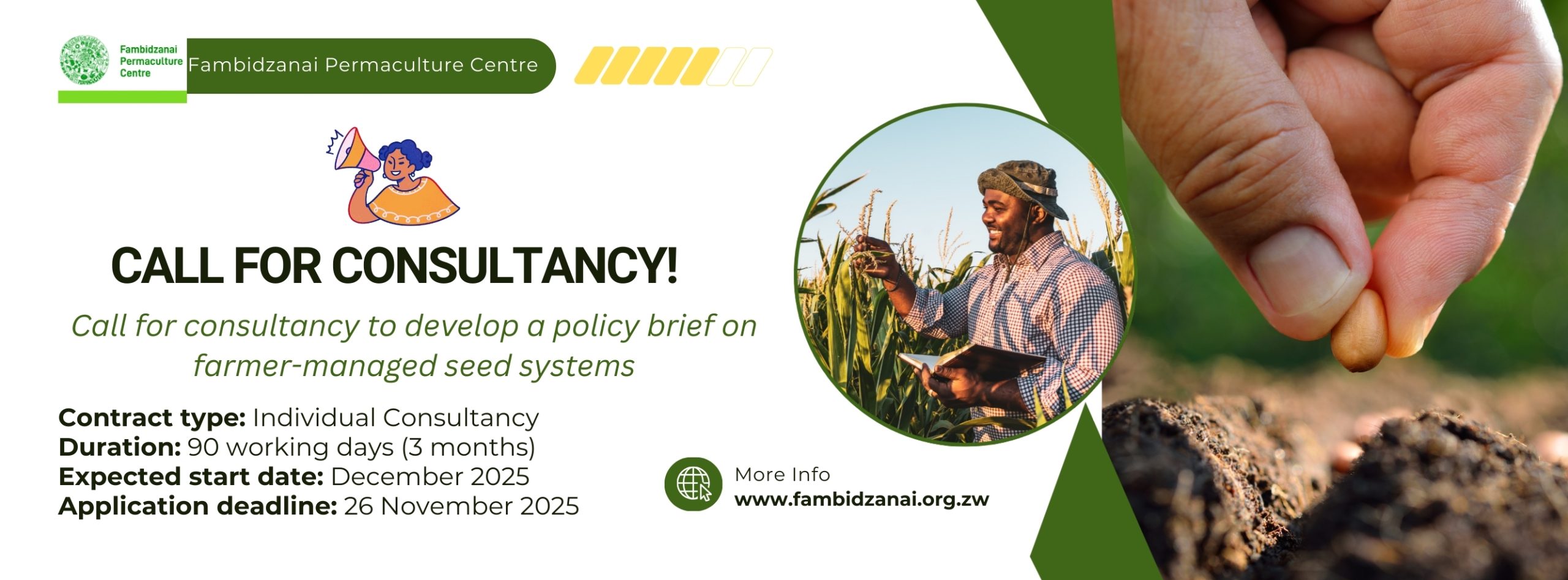 CALL FOR CONSULTANCY-FARMER-MANAGED SEED SYSTEMS – Fambidzanai